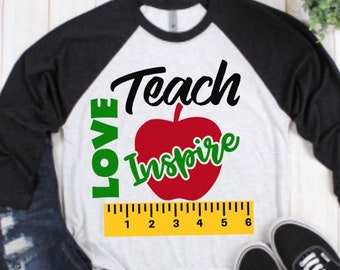Teach Love Inspire SVG File Silhouette Cut File Cricut Clipart - Etsy
