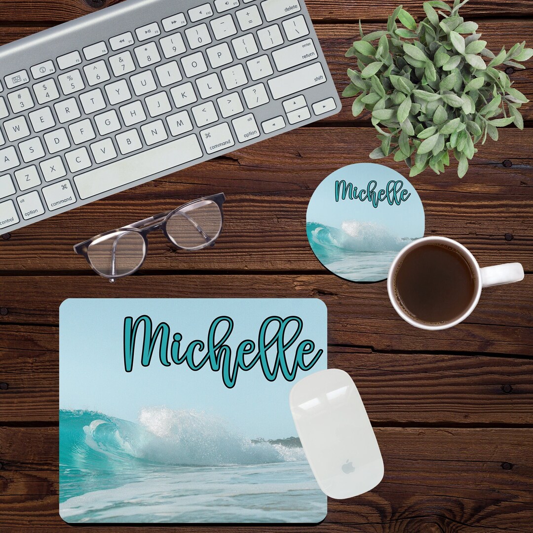 Ocean Waves Mouse Pad and Coaster Desk Set Sublimation Design Template ...