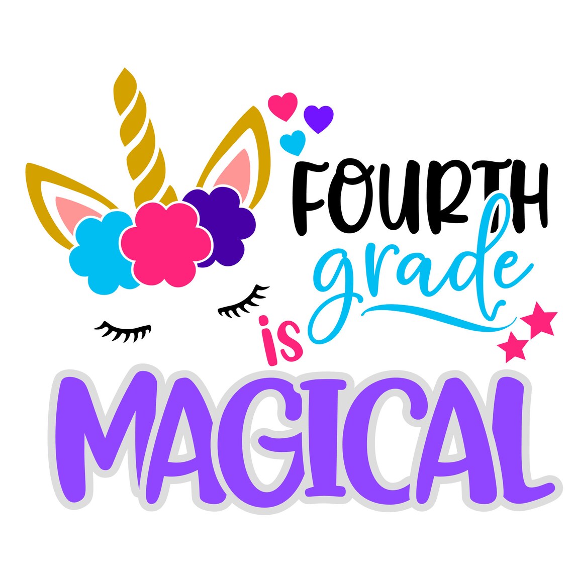 Fourth Grade is Magical svg Unicorn svg Back to school svg | Etsy