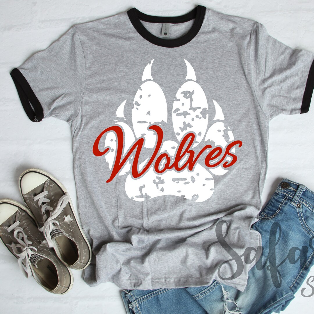 Wolves Svg Wolf Paw Print Svg Football Svg Cheer Svg - Etsy