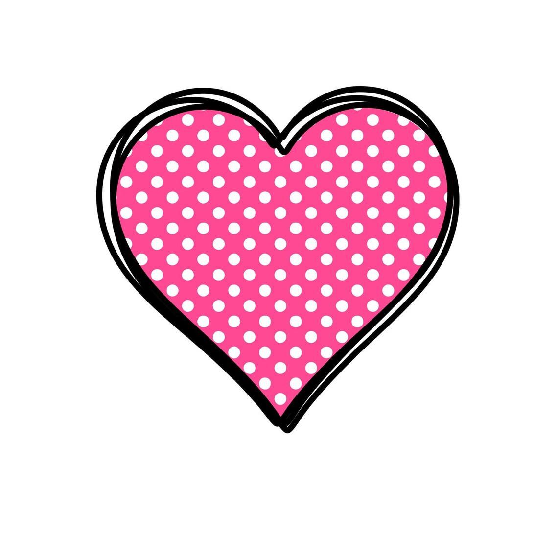 Pink Polka Dot Heart Svg Valentines Svg. Heart Svg. - Etsy