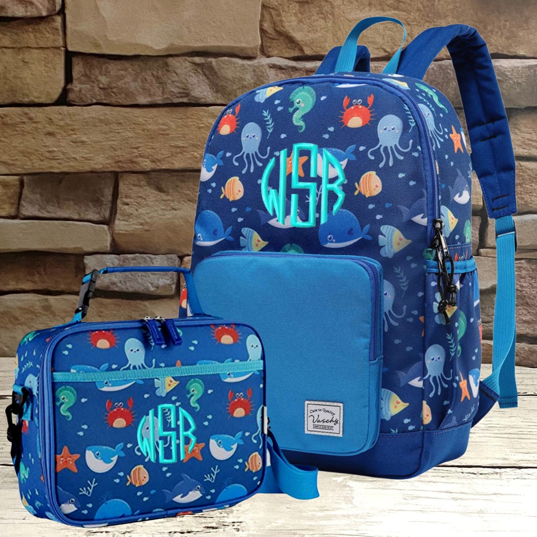 Personalized Backpack and Lunchbox Set Kindergarten Preschool Daycare ...
