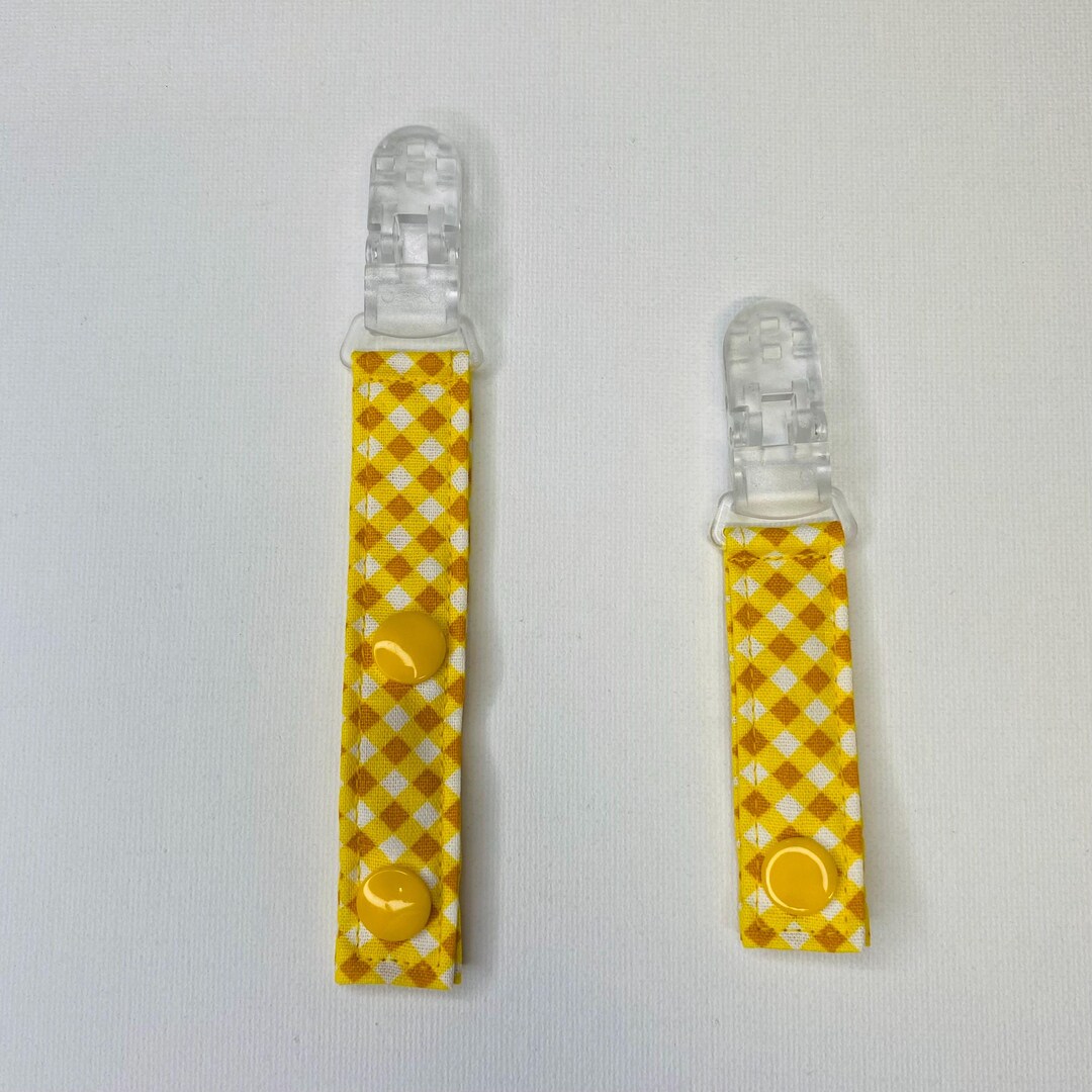 Tubie Clip - Gingham Yellow - Feeding Tube Clip - IV Clip - Oxygen Clip ...