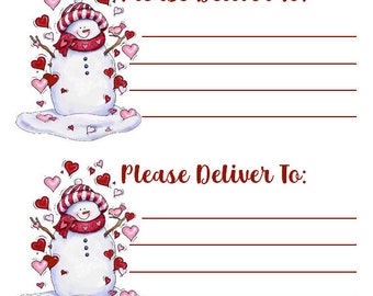 Snowman Labels - Etsy
