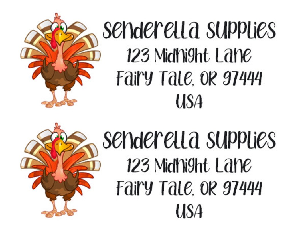 Turkey 1 Address Labels - Etsy