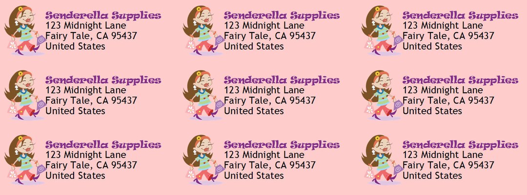 Woman Shopping Pink Background Address Labels - Etsy