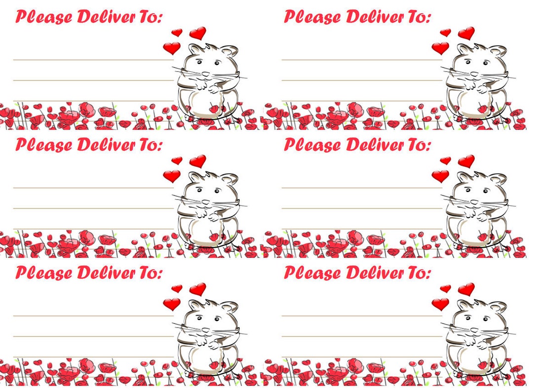 Hamster Love Please Deliver to Labels - Etsy