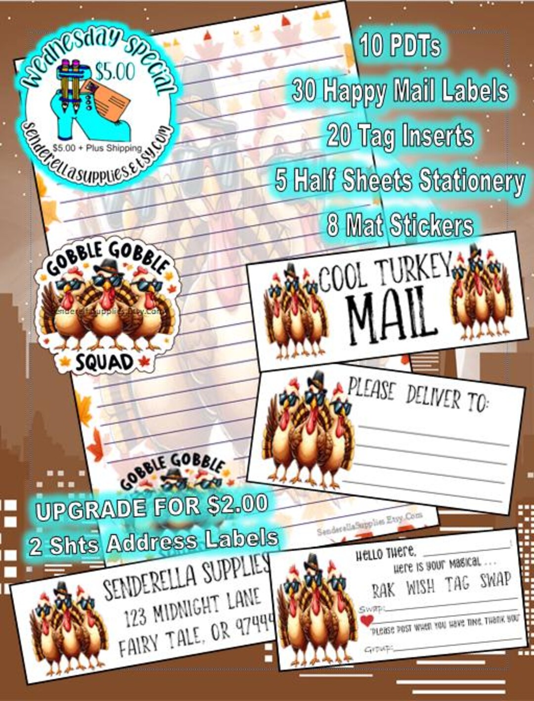 Thanksgiving Turkey Gobble Squad Wednesday Special 11 6 2024 - Etsy