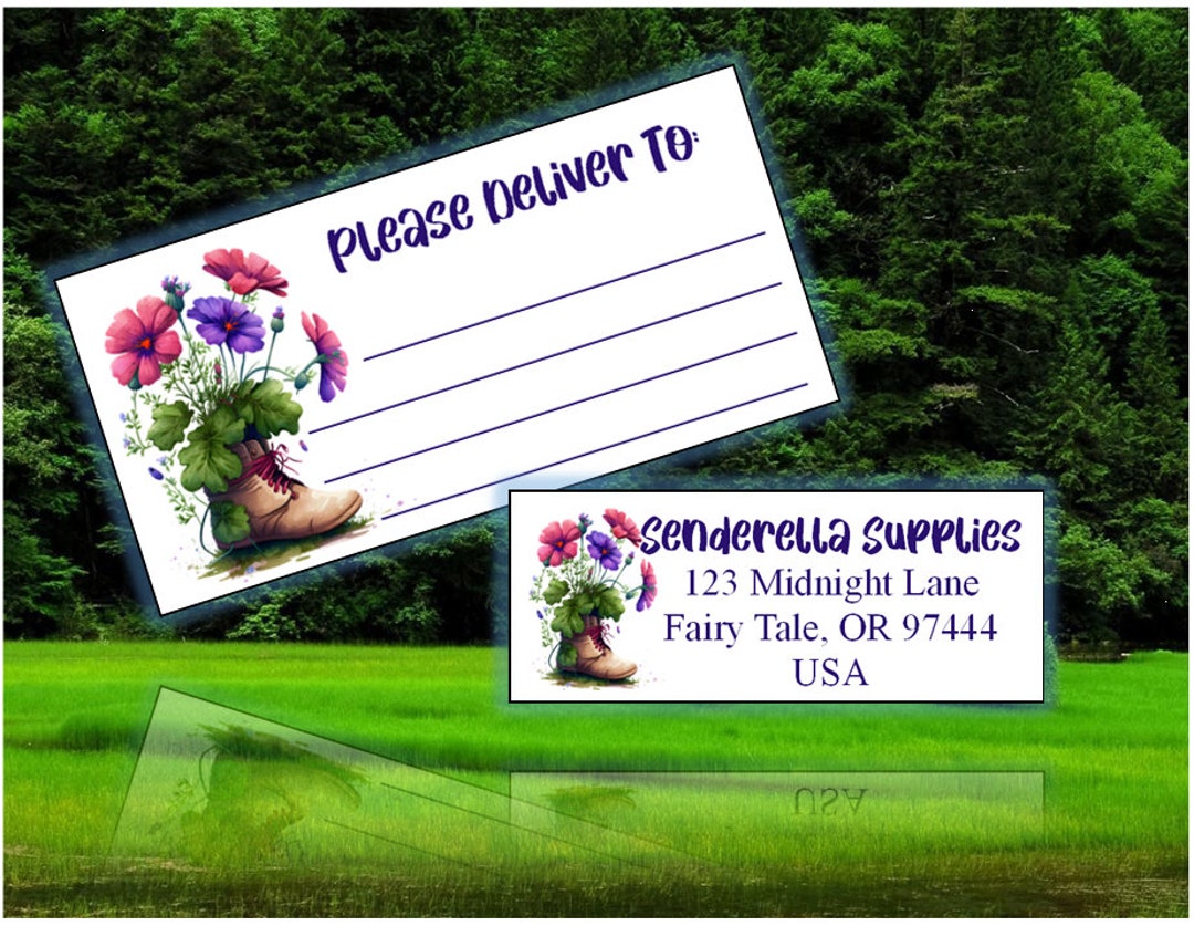 Boot Purple Pink Flowers _ Address, Please Deliver To - Etsy