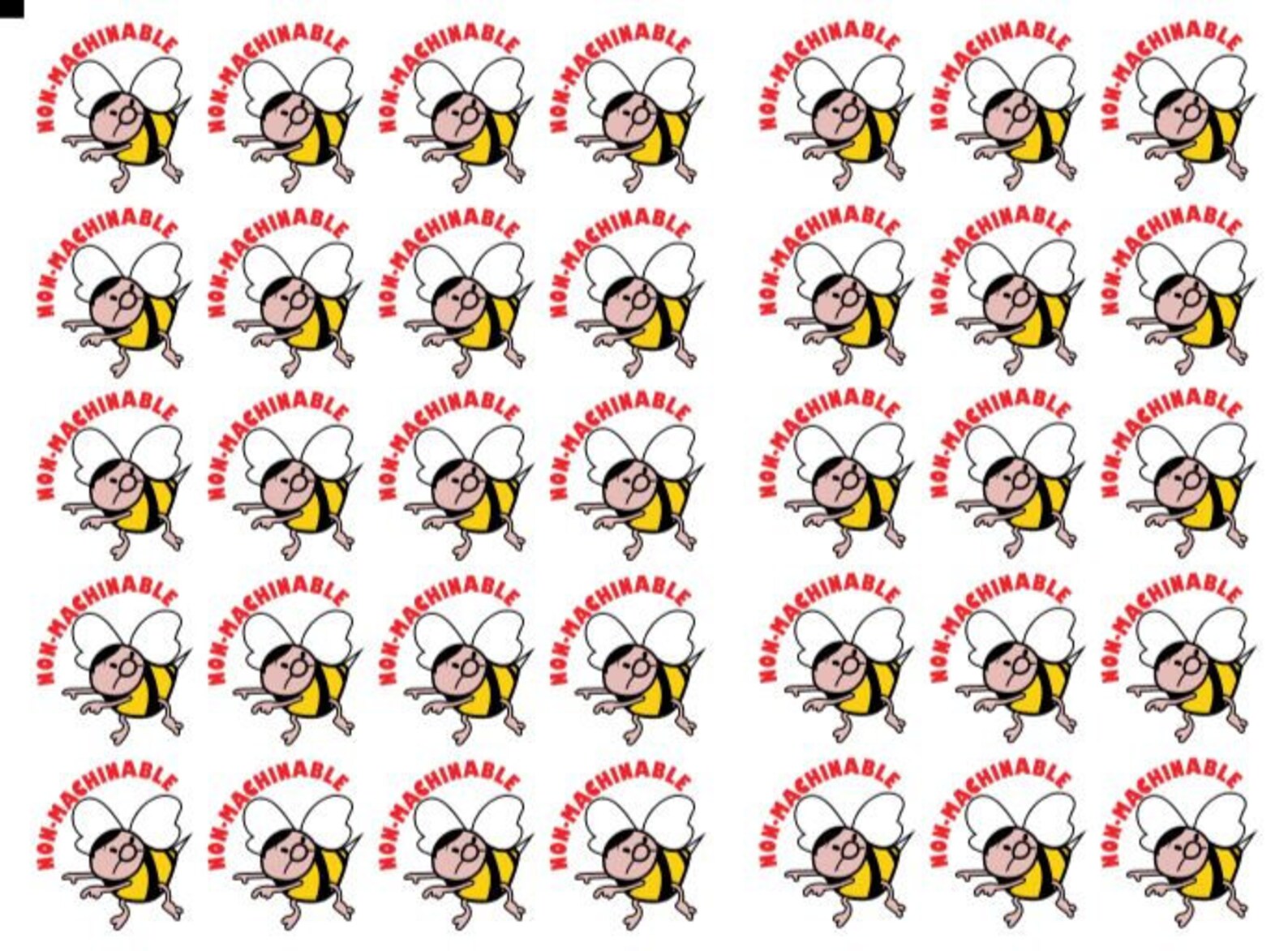 Functional Non Machinable Grumpy Pants Bee Stickers 35 - Etsy