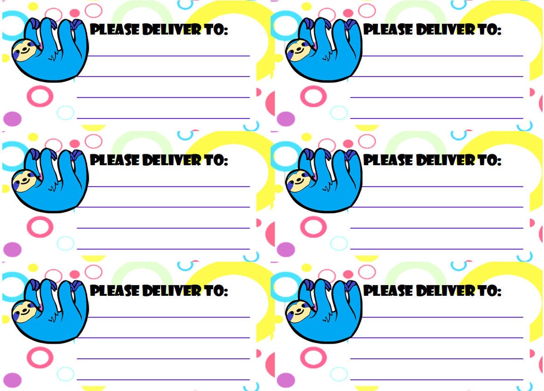 Sloth Original Please Deliver to Labels - Etsy