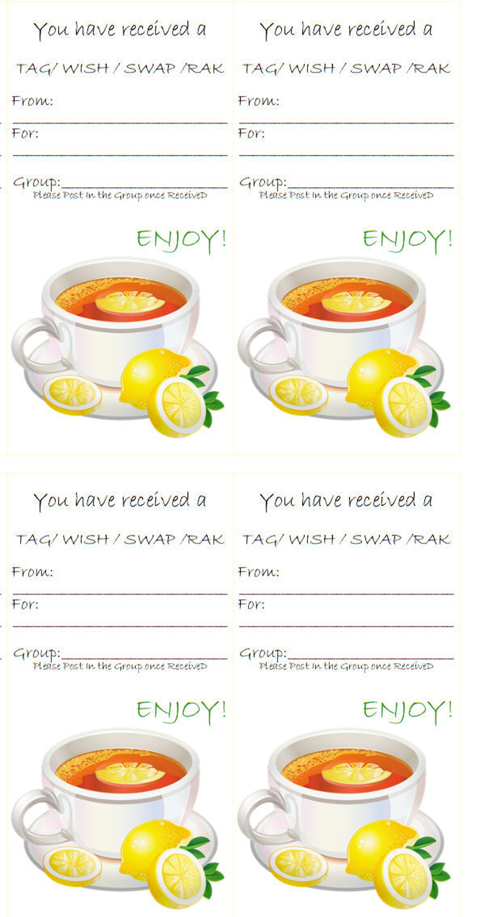 Swap Inserts (vertical) Personalized RAKS Tags Swaps - Etsy