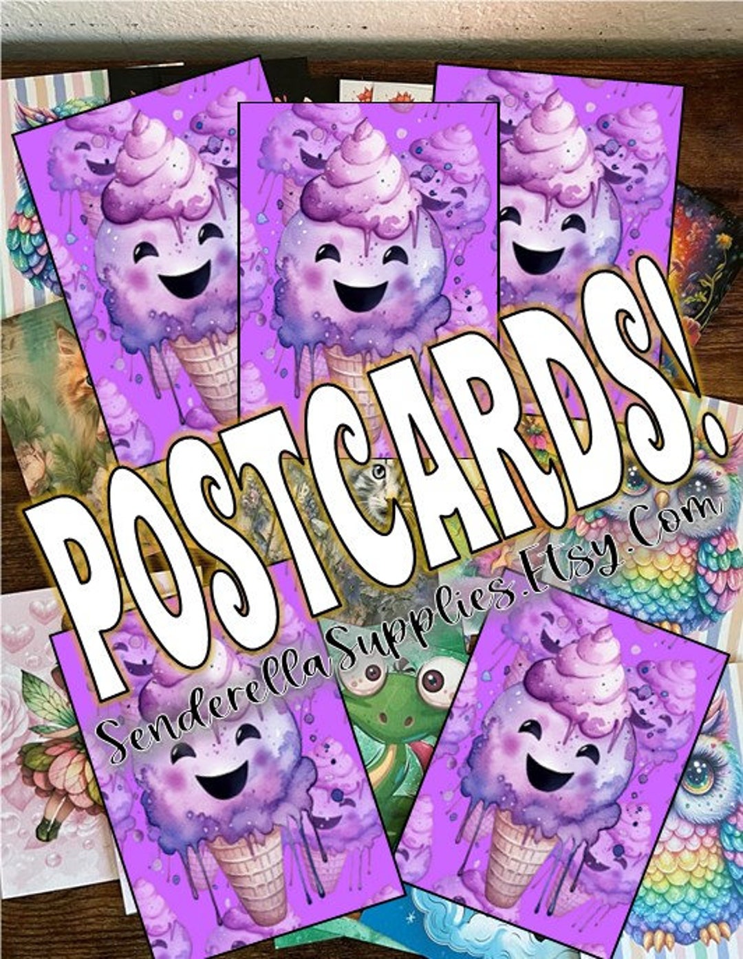 Ice Cream Purple Smile 1 (4 Same) Postcards - Etsy