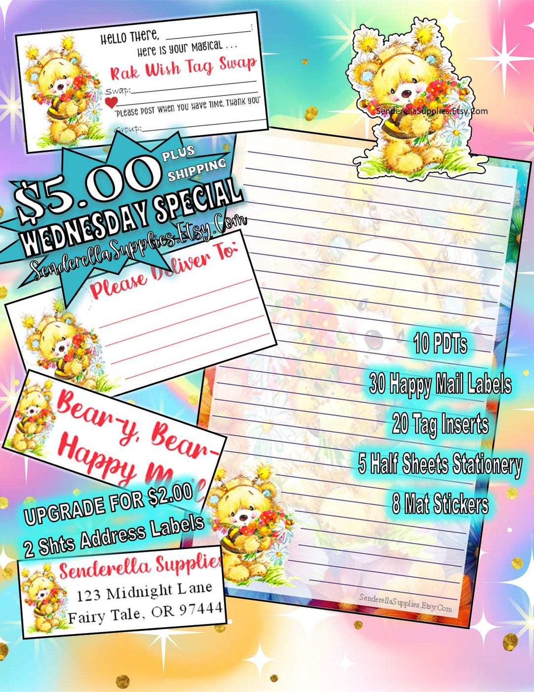 Bear Bee With Flowers Wednesday Special 2-19-2025 - Etsy