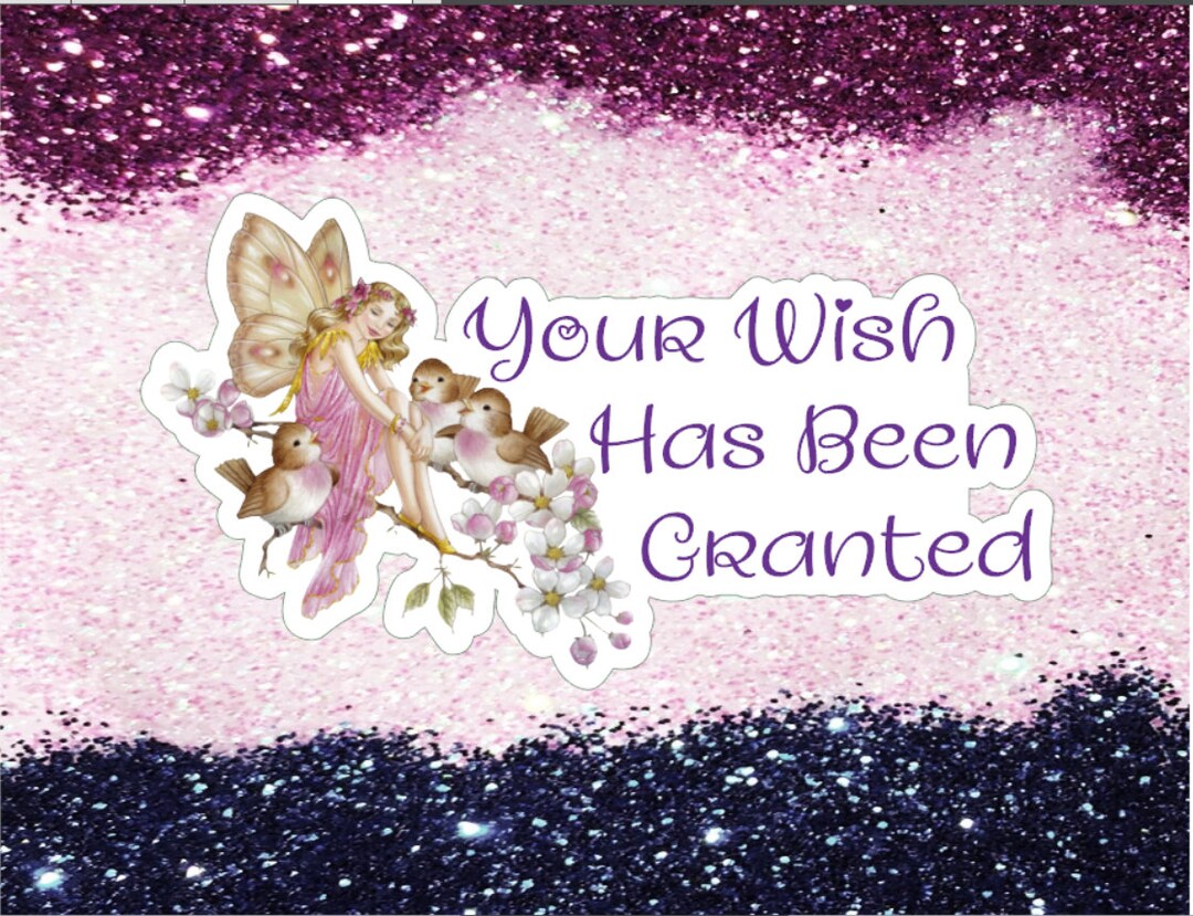 Purple Fairy "your Wish Has Been Granted" 24 Stickers - Etsy