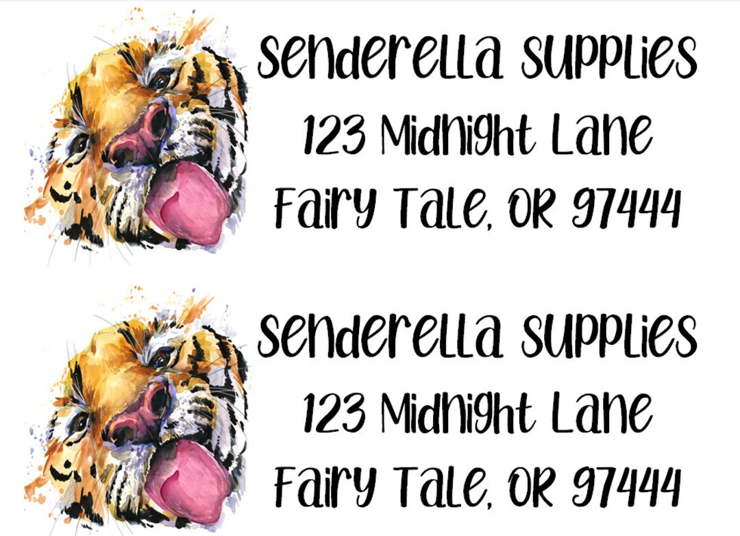 Tiger Tongue Kisses Address Labels - Etsy