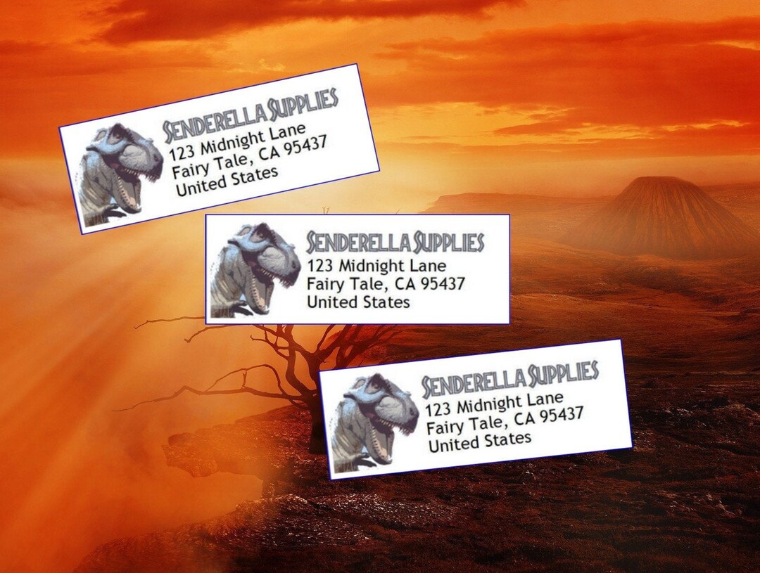 Dinosaur T-rex Tyrannosaurus Dinosaur Address Label - Etsy