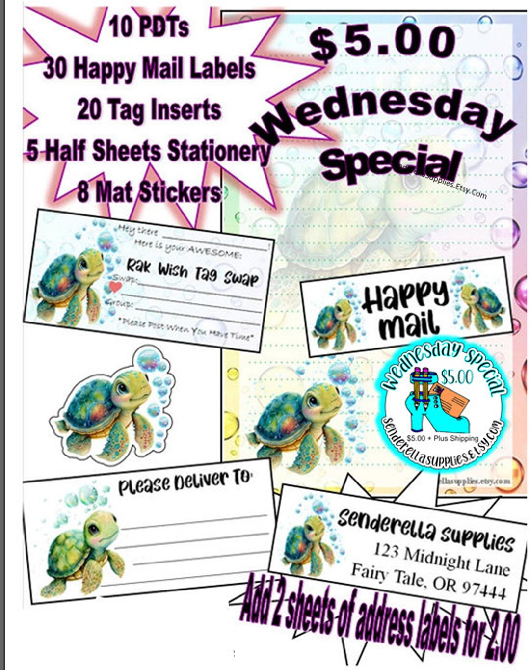 Turtle Rainbow Bubble Wednesday Special 1/25/2023 - Etsy