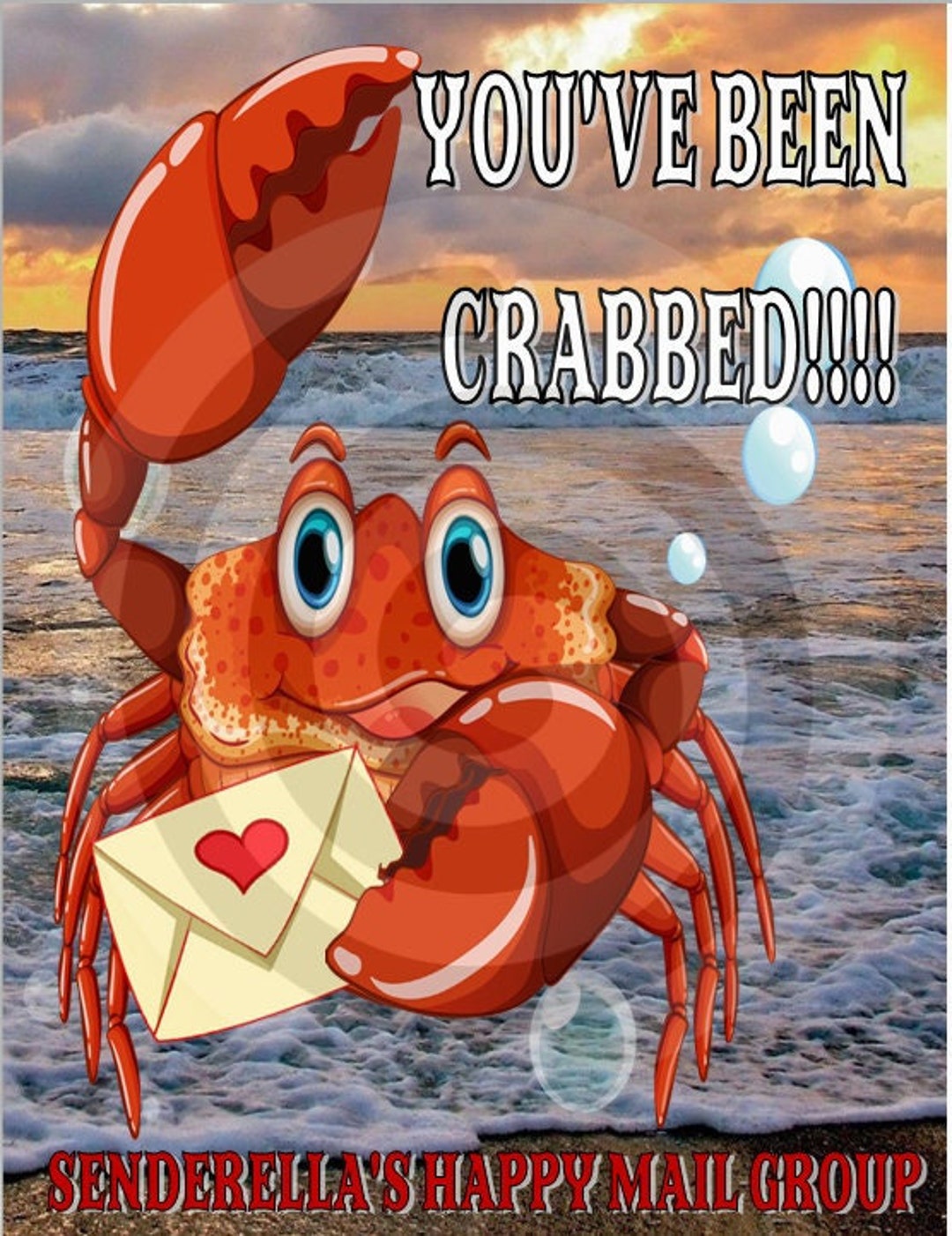 Senderella's Happy Mail Group Crabbed Post Cards_crab - Etsy