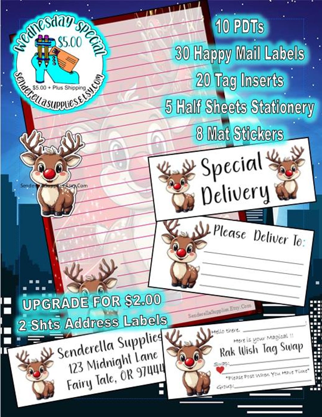 Rudolph Red Nose Face Postcard Special 11 13 2024 - Etsy