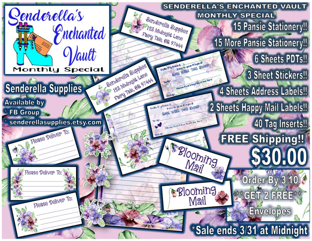 Pansies in Purple- Senderella's Enchanted Vault Monthly Special - March ...