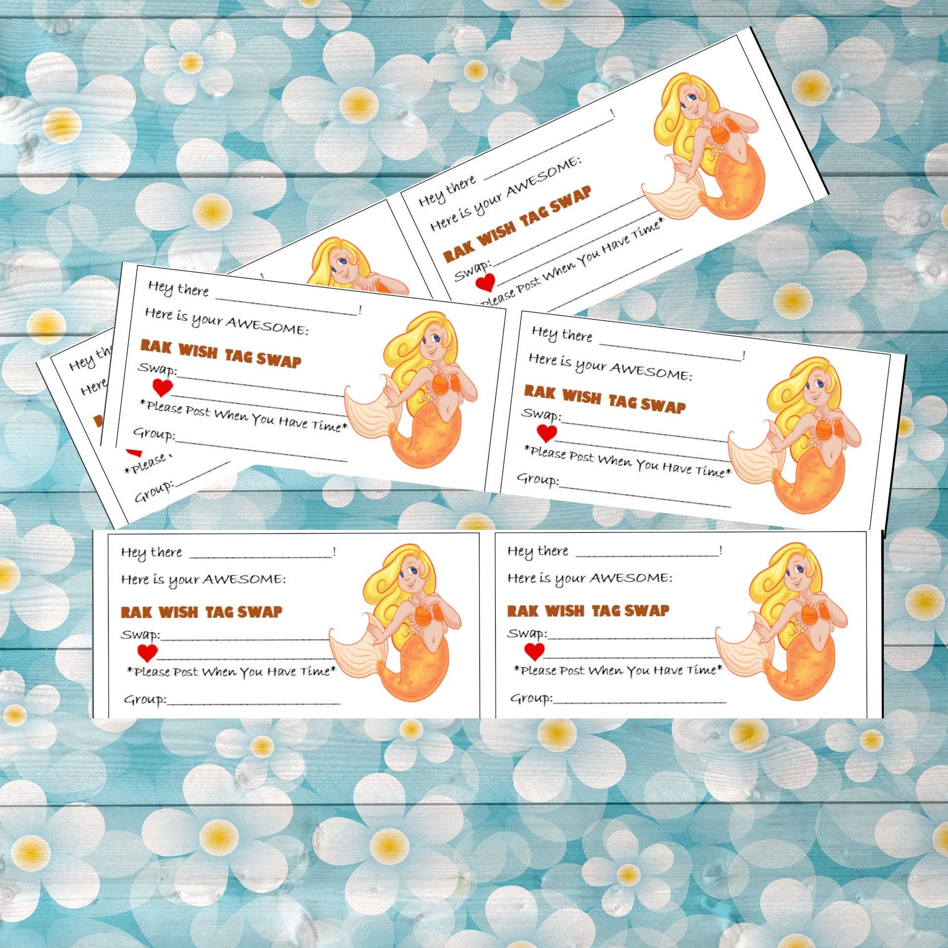 Swap Tag Inserts Grab Bag, Mystery of a Variety of 60 Tag Inserts With ...