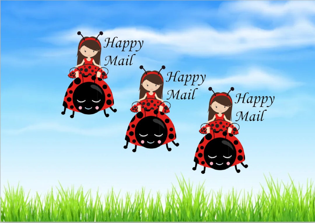 Lady Bug_lady Theme_brown Hair_happy Mail to the Side Stickers- 30 ...