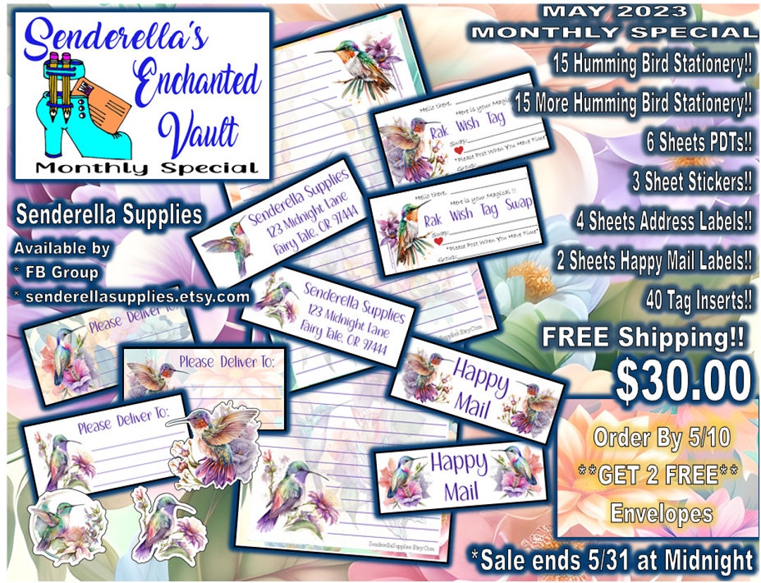Bird Humming Birds in Pastels- Senderella's Enchanted Vault Monthly ...