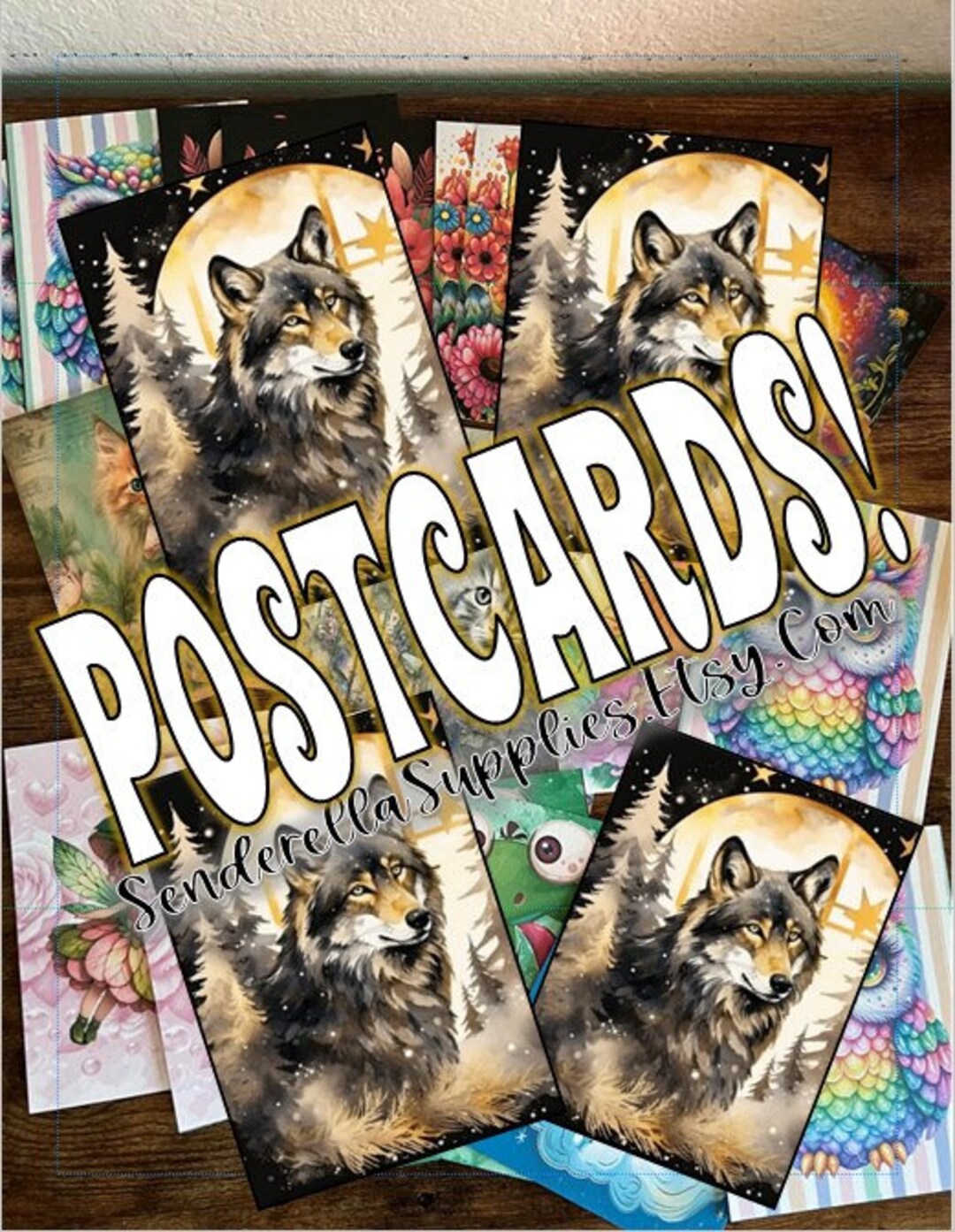 Wolf Moon Right (4 Same) Postcards - Etsy
