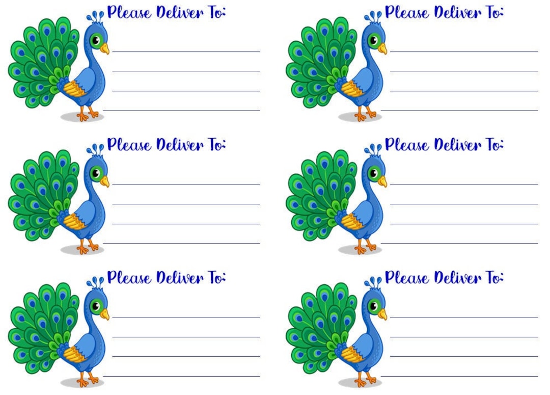 Peacock 1 PDT Please Deliver to Labels - Etsy