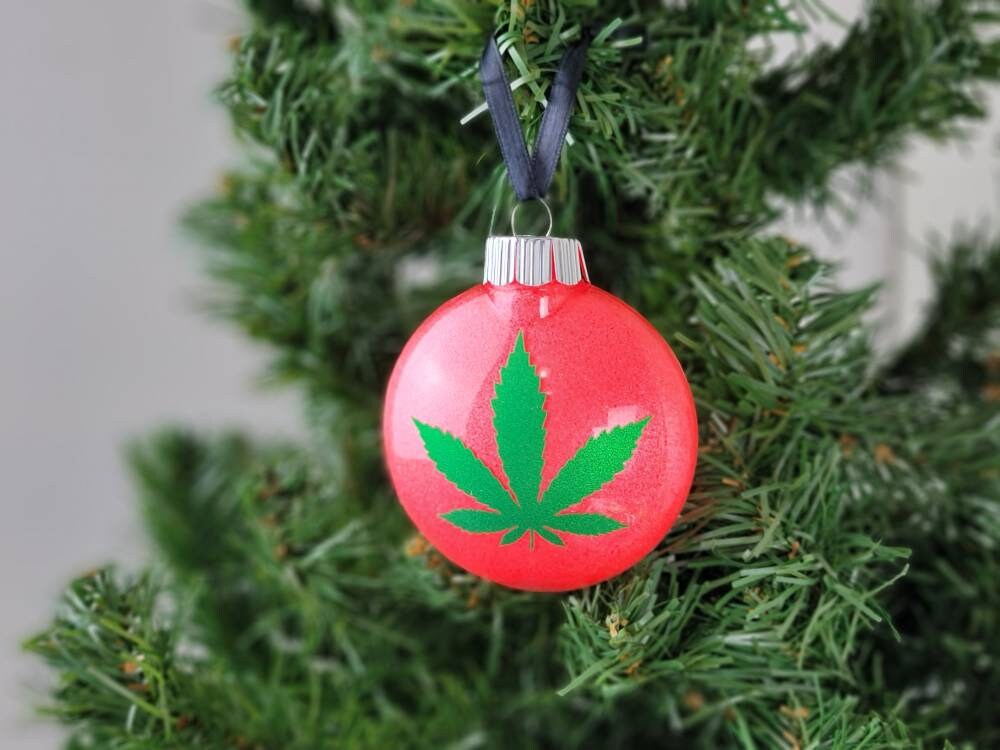 Marijuana Leaf Christmas Ornament Groovy Stoner Christmas - Etsy