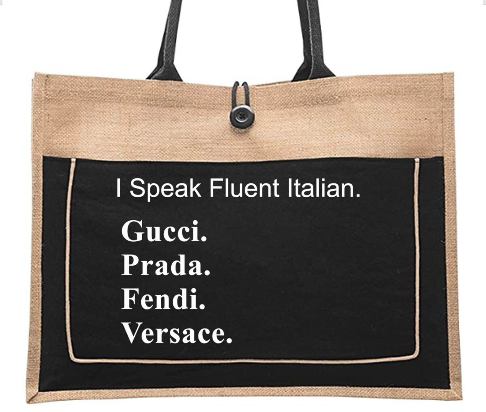 I Speak Fluent Italian Tote Bag, Large Burlap Tote Bag, and Tote Bag ...