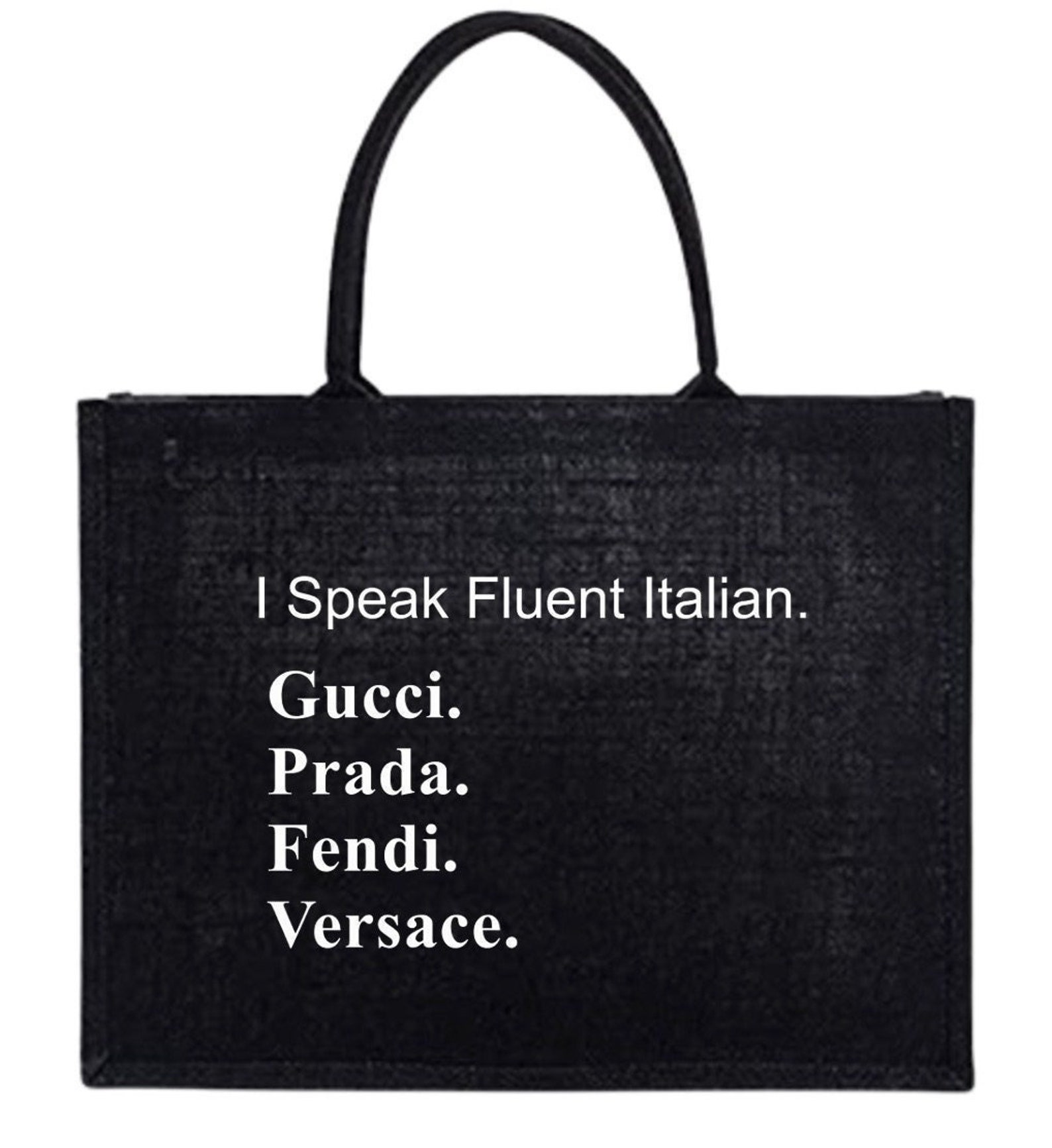 I Speak Fluent Italian Tote Bag Large Burlap Tote Bag and - Etsy