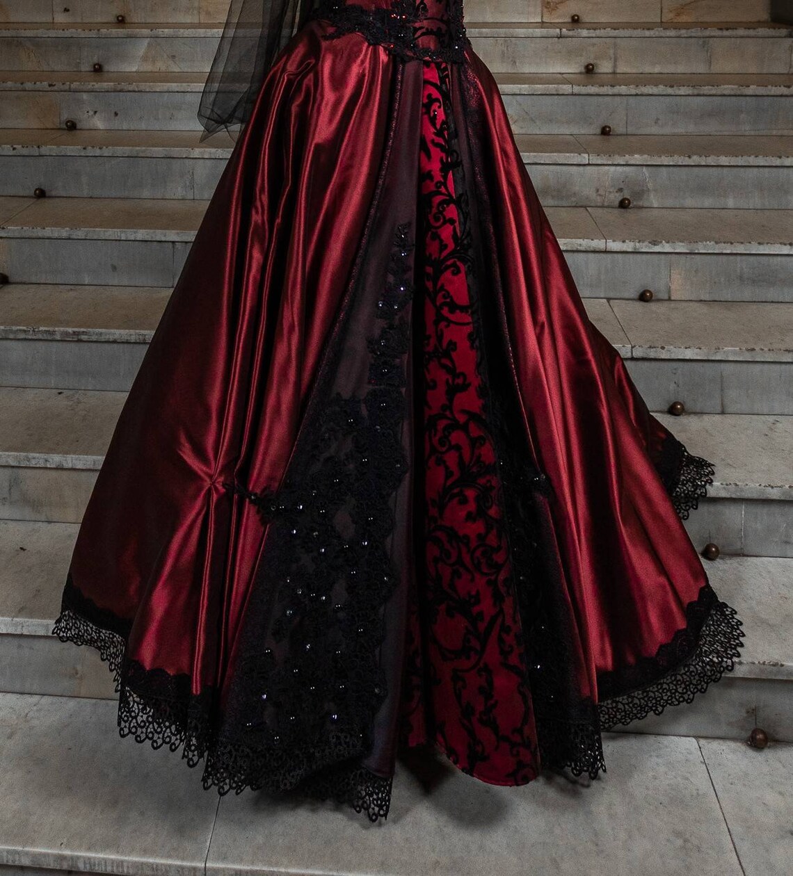 Burgundy ball gown. Gothic dress | Etsy