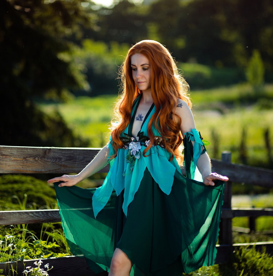 Green Elf Fairy Costume – Ethnic Fantasy Cosplay Dress, Medieval ...