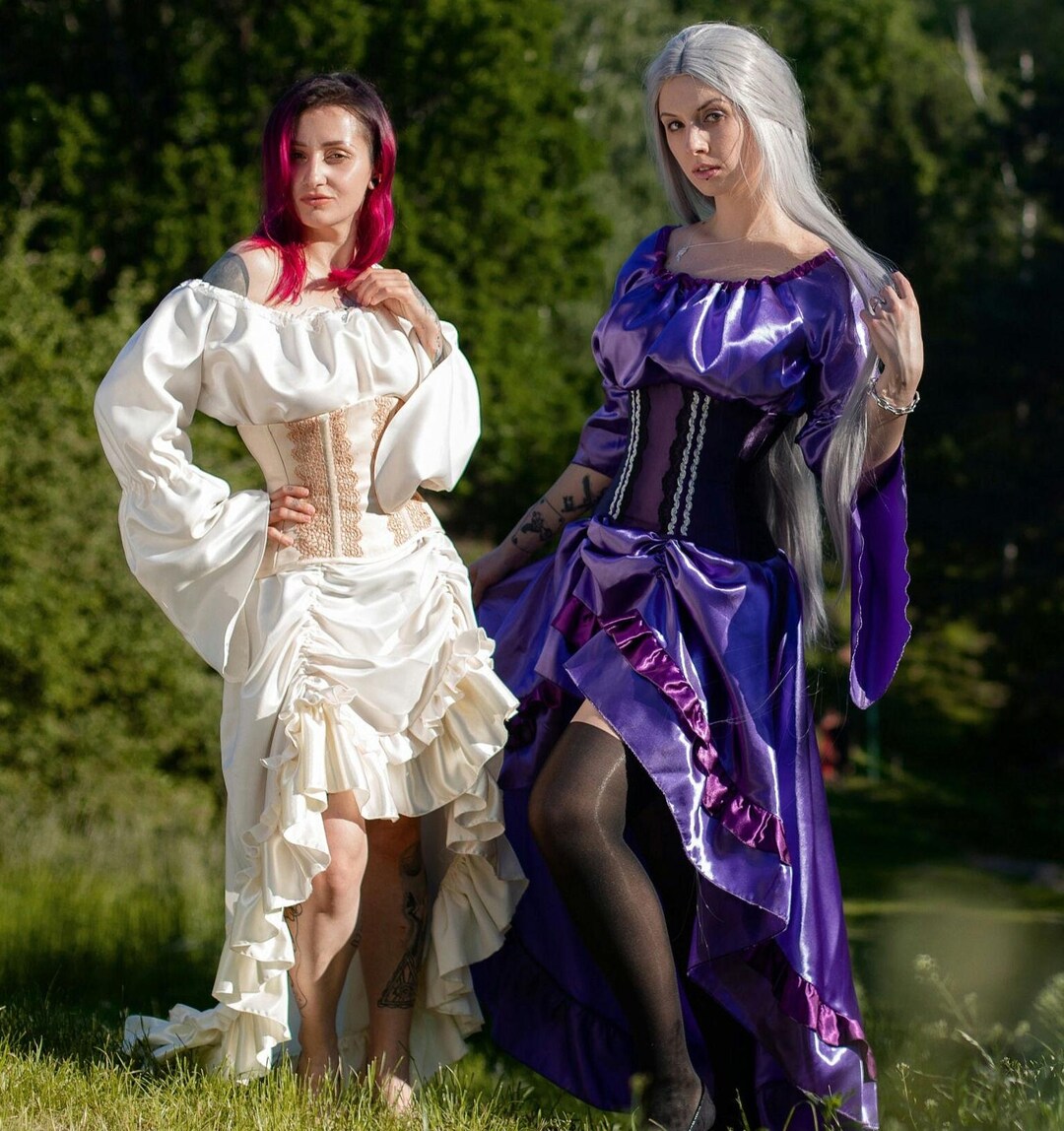 Asymmetrical Rococo Gown – Vintage Rococo Style Dress, Elegant 18th ...