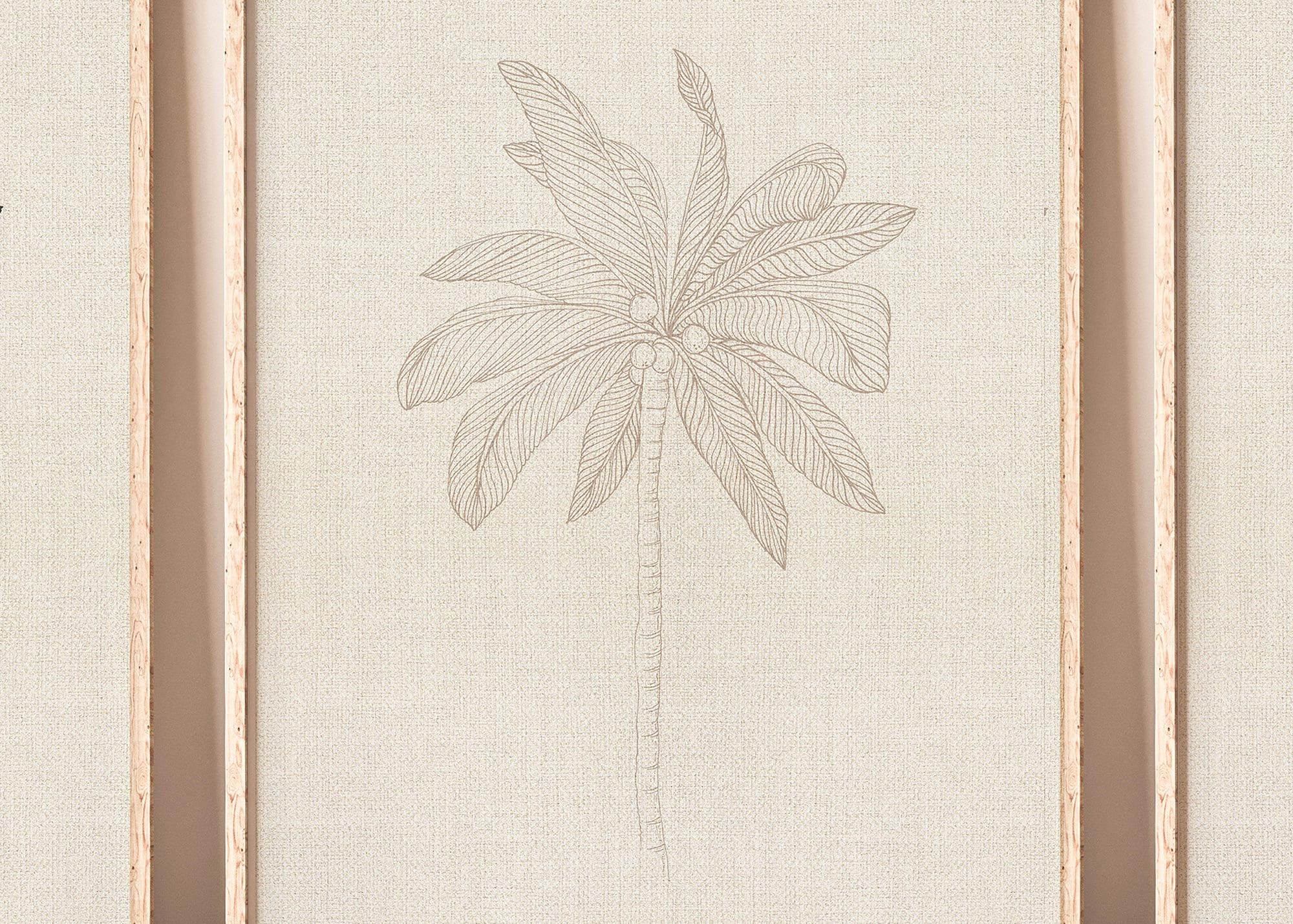 Linen Look Palm Tree Art Simple Modern Palm Tree Wall Art | Etsy