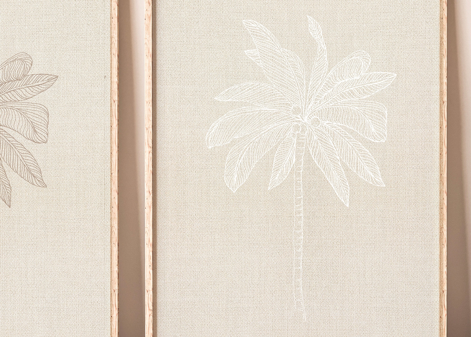 Linen Look Palm Tree Art - Simple Modern Palm Tree Wall Art for ...