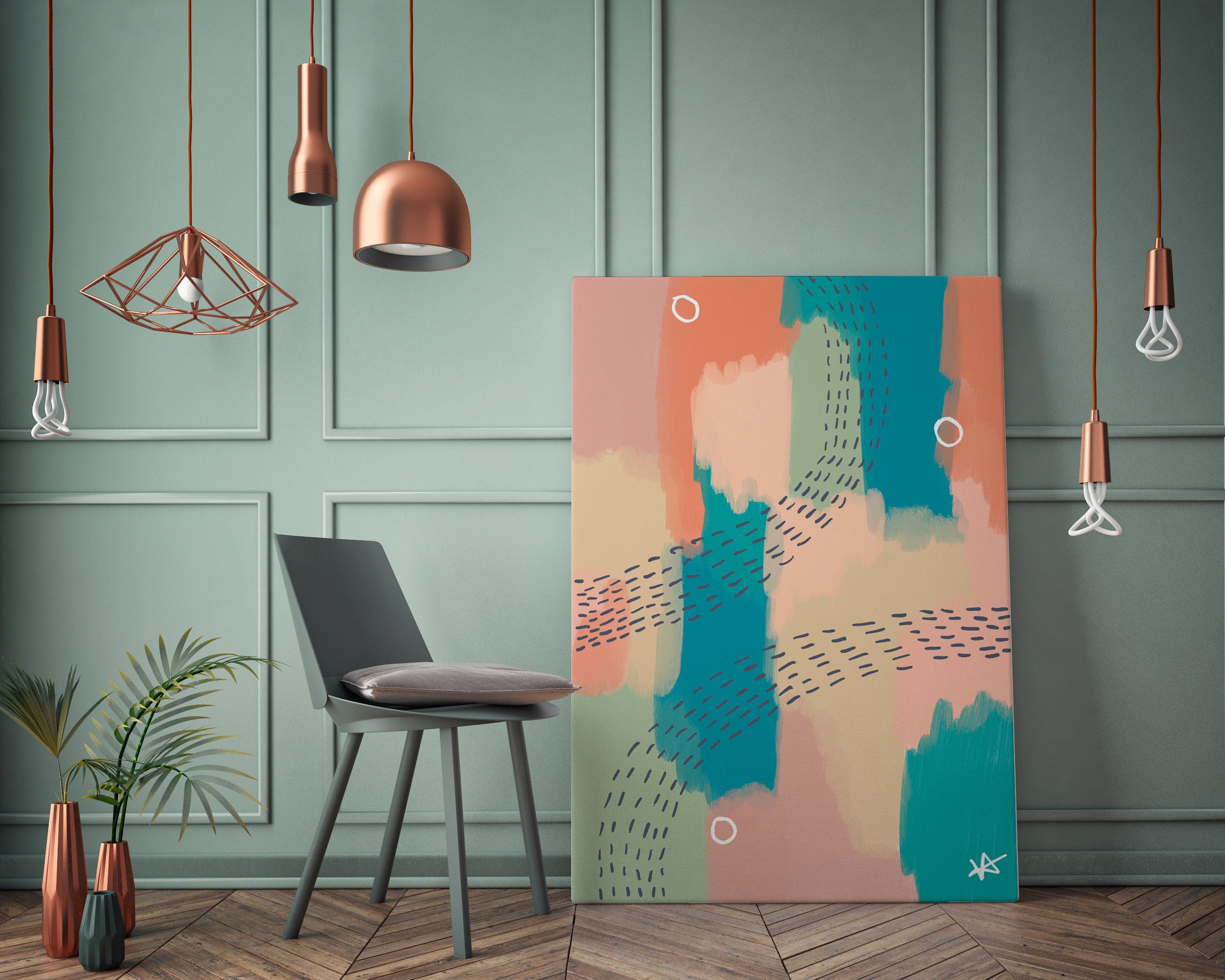 Digital Download Colour Splash Art Print - Simple Colourful Art for ...