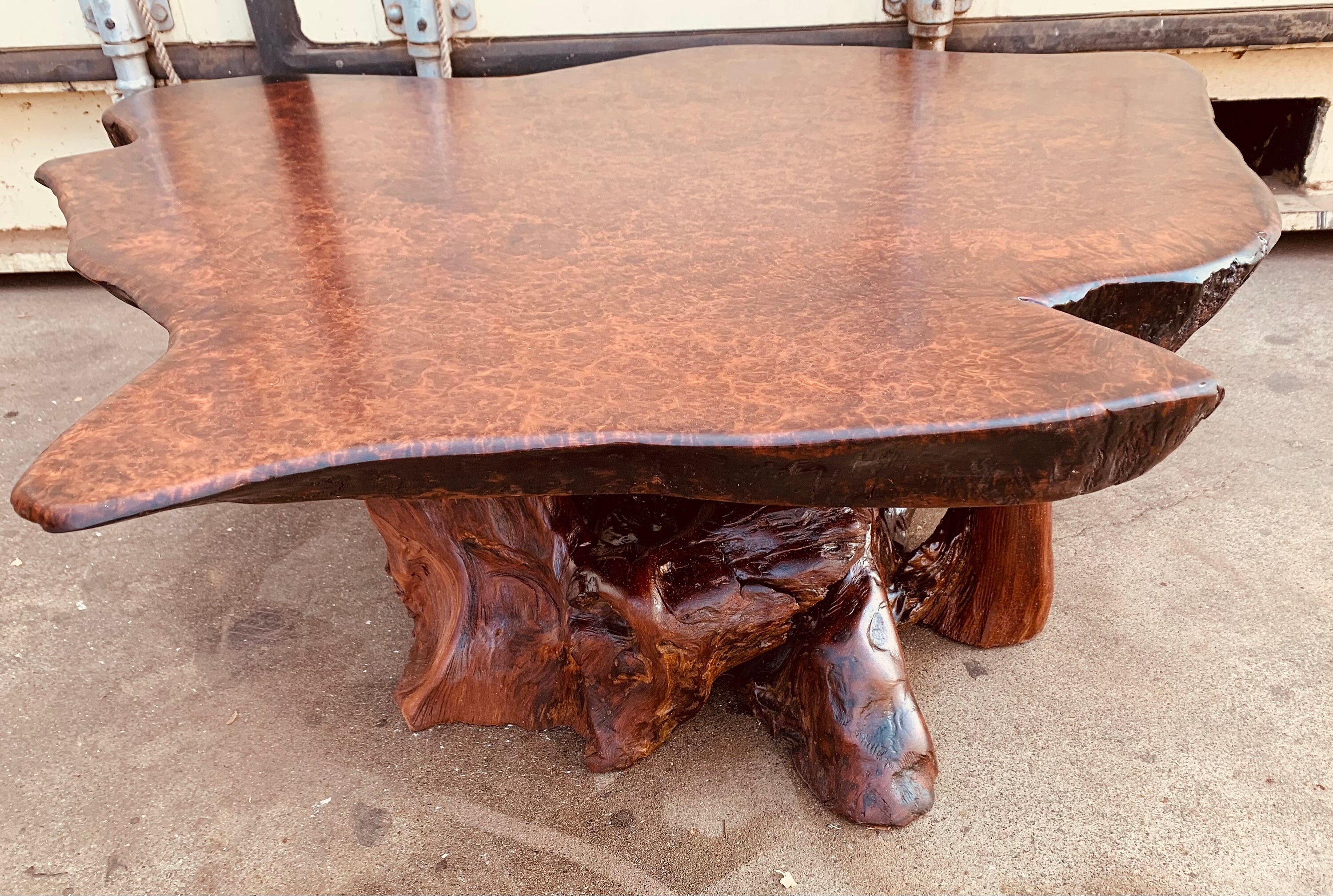 Burl wood coffee table for sale store