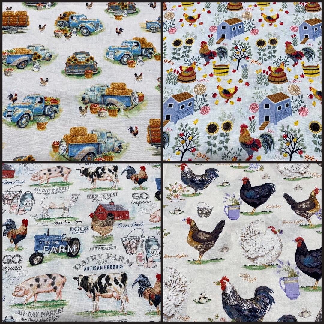 Farm Theme Style Fabric Made of 100% Cotton. Sold by the Half Yard. - Etsy