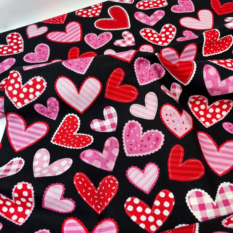 Valentines Day Hearts Fabric Collection 100% Cotton - Etsy