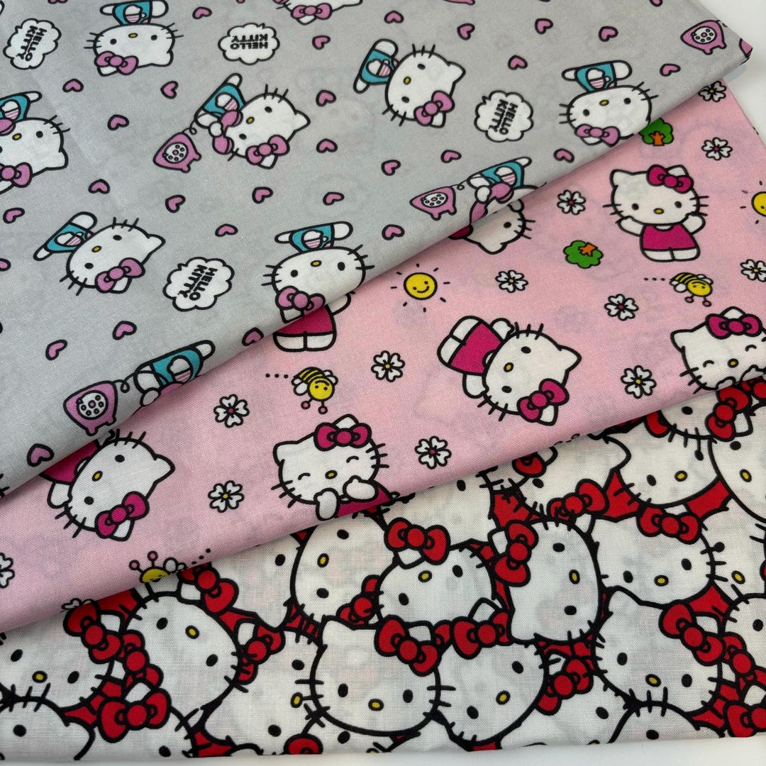 Hello Kitty Fabric Collection 100 % Cotton. Sold by the Half Yard or Yards. - Etsy