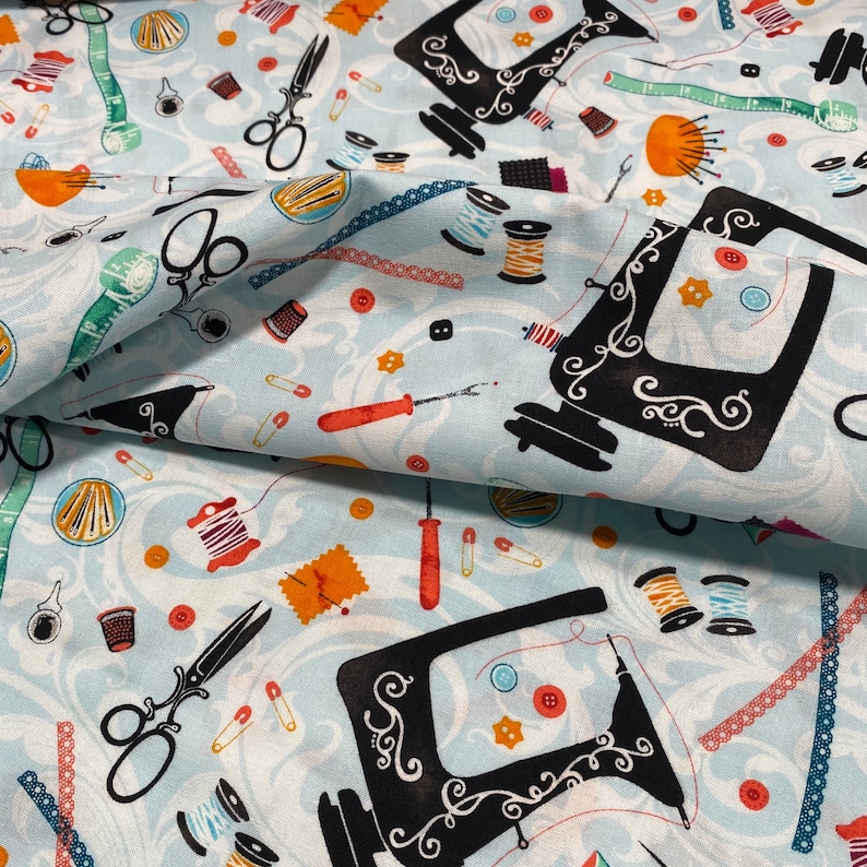 Sewing and Notions Print Fabric. 100% Cotton - Etsy