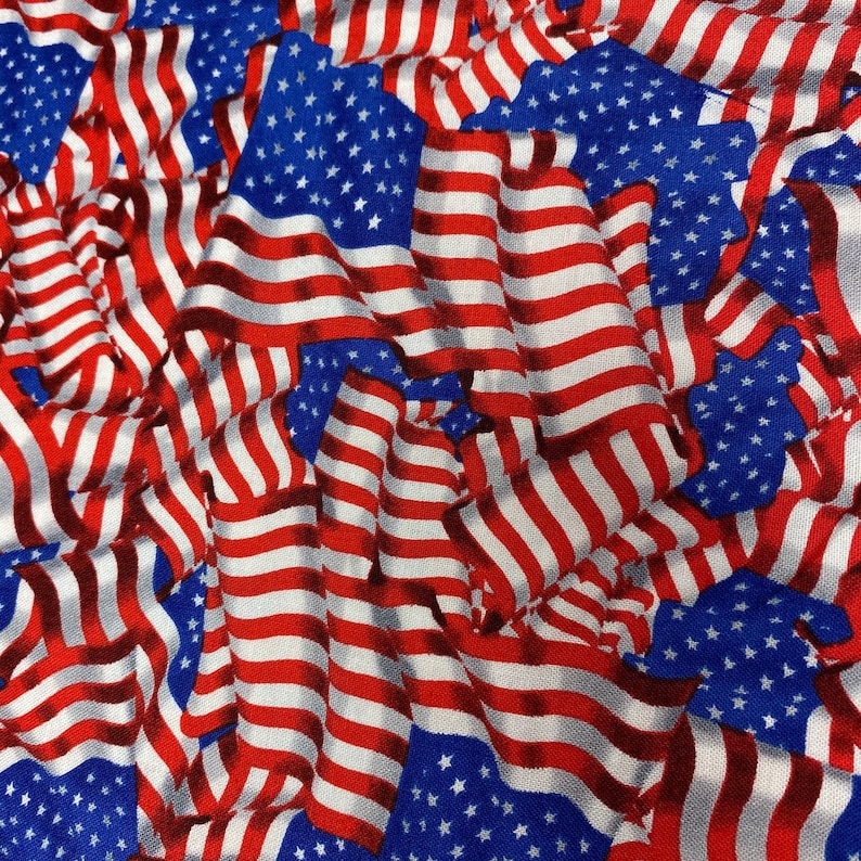 USA Flag Cotton Fabric. American Flag Fabric. 100% Cotton - Etsy