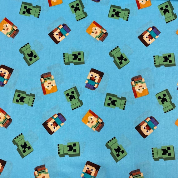 Minecraft Friends Cotton Fabric. 100% Cotton - Etsy