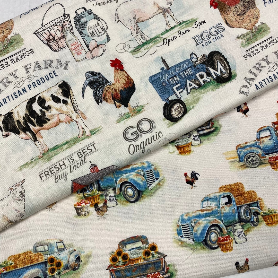 Farm Theme Style Fabric Made of 100% Cotton - Etsy
