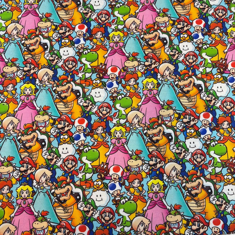 Super Mario Bros Fabric Collection 100% Cotton. - Etsy