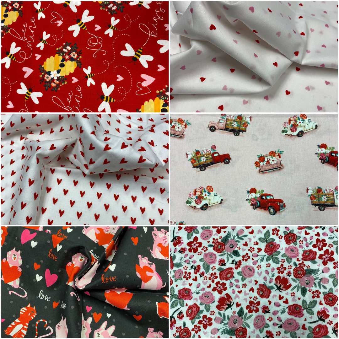 Valentines Day Fabric Collection 100% Cotton - Etsy