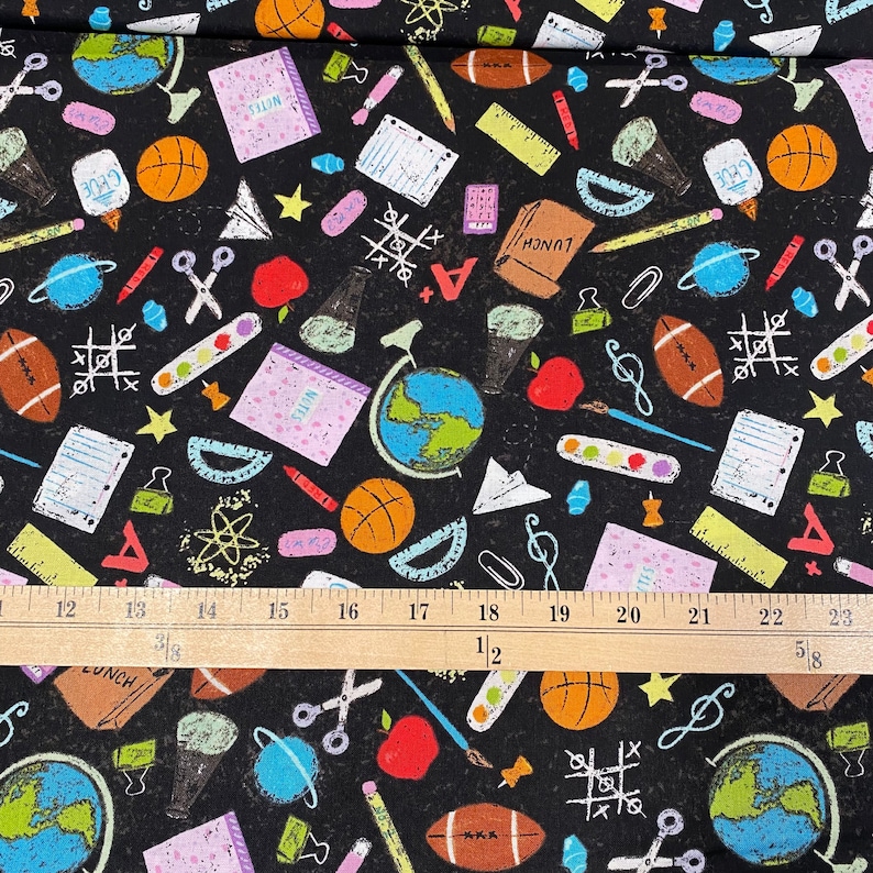 School Themed Fabric 100% Cotton. Sold by the Half Yard - Etsy